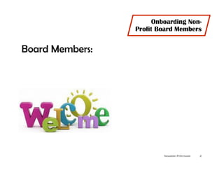 OnBoard Non-Profit Board Of Directors - Susanne Petersson | PDF