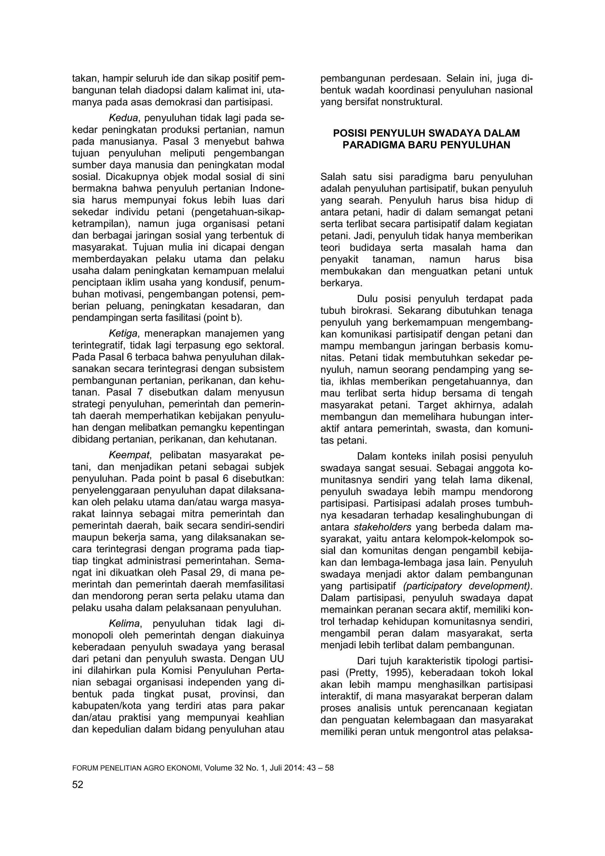 Penyuluhan swadaya sangat potensial | PDF