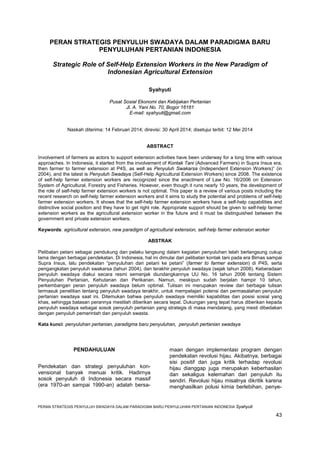 Penyuluhan swadaya sangat potensial | PDF