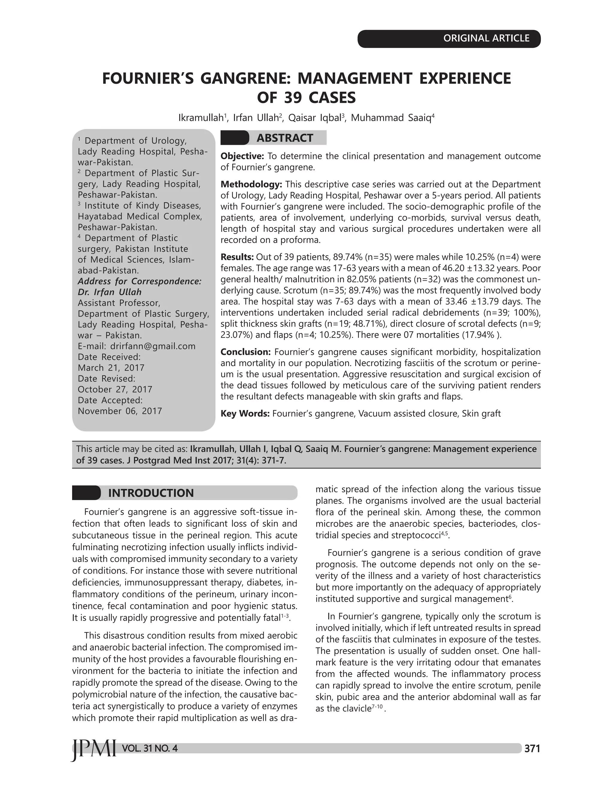 Fournier's gangrene | PDF