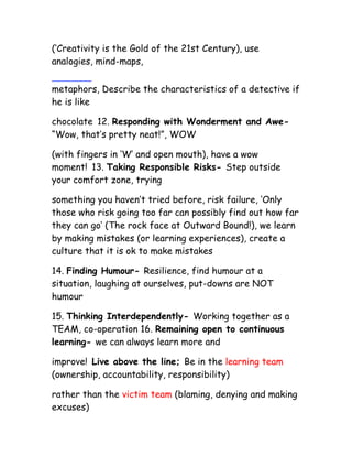 16 habits of mind student | DOCX