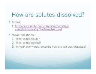 1 6 How Are Solutes Dissolved | PDF | Chemistry | Science
