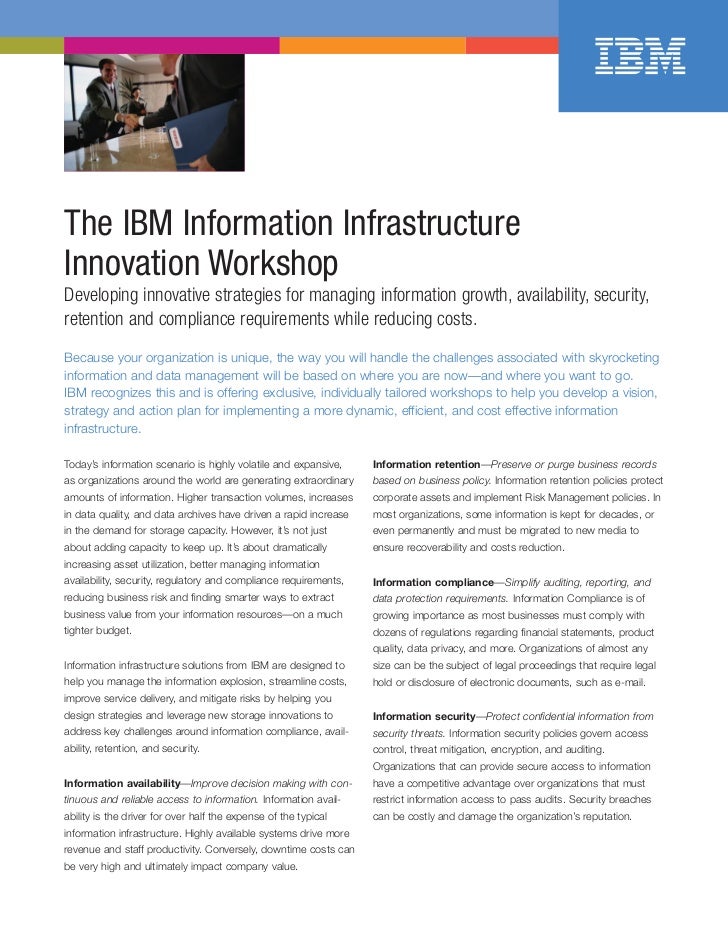 IBM Information Infrastructure Innovation Workshop brochure