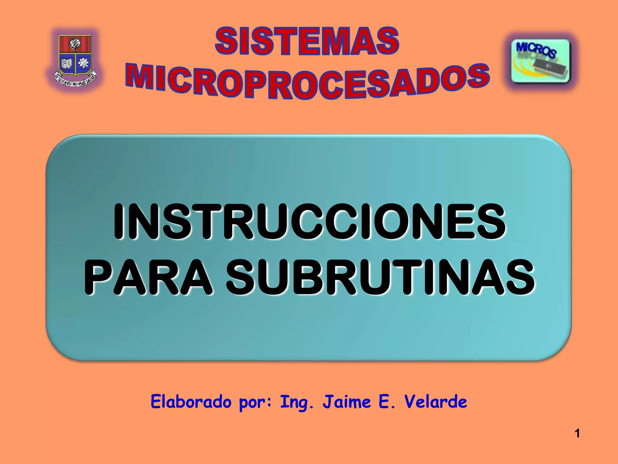 16 Instrucciones de Subrutinas | PPTX