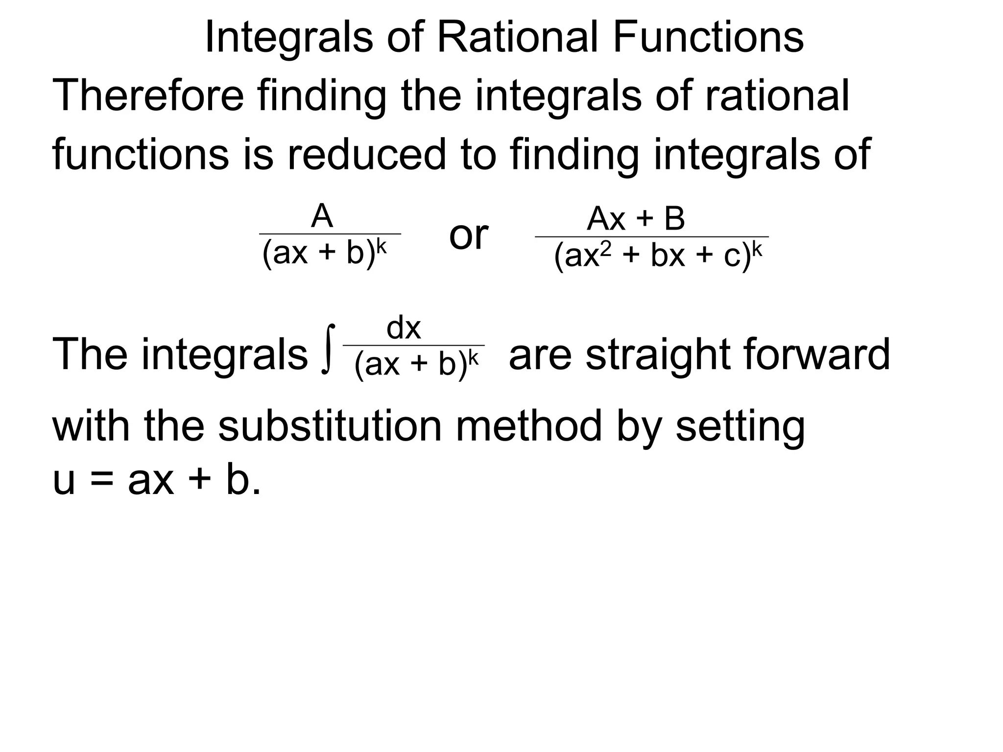 17 integrals of rational functions x | PPT