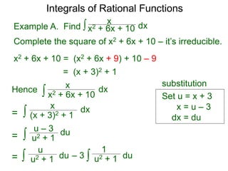 17 integrals of rational functions x | PPTX