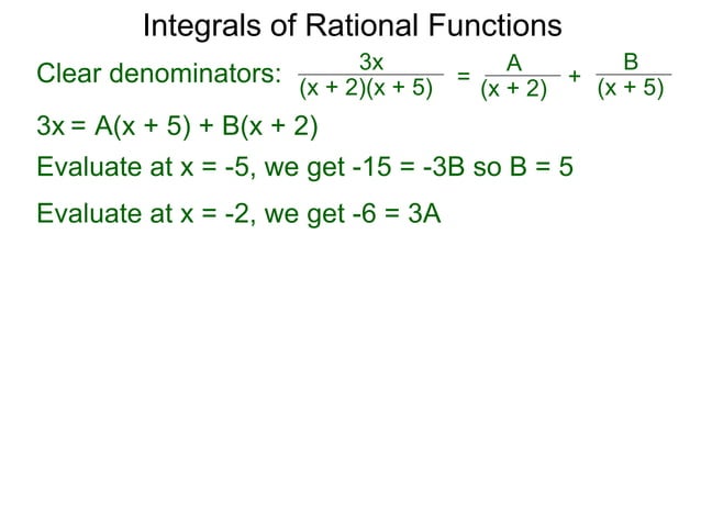 17 integrals of rational functions x | PPT