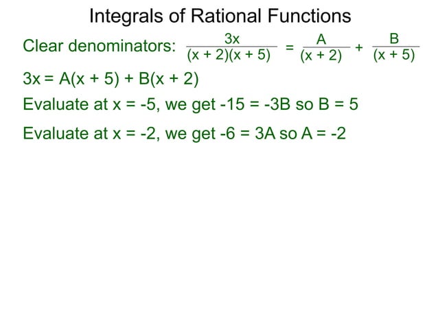 17 integrals of rational functions x | PPT
