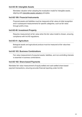 Mandatory Valuation Under Ind AS – Key Standards & Compliance | PDF
