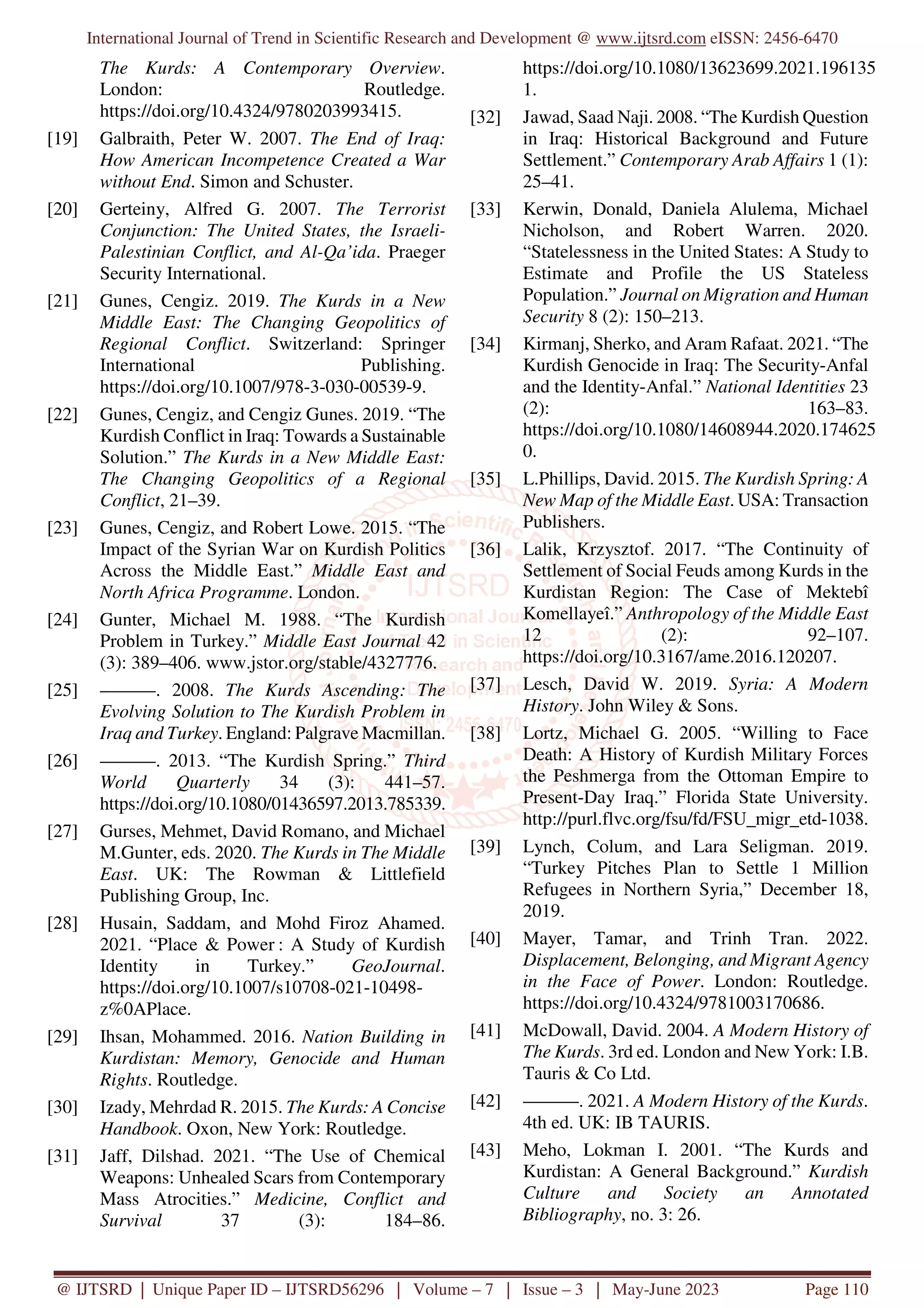 Kurds and Refugee Questions in West Asia An Overview | PDF