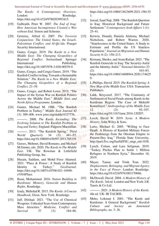 Kurds and Refugee Questions in West Asia An Overview | PDF