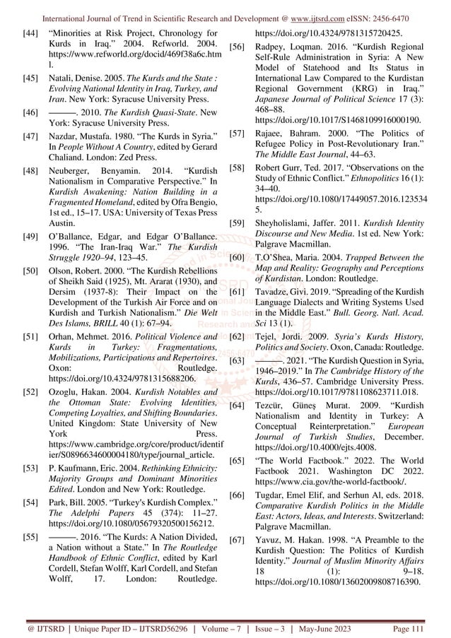 Kurds and Refugee Questions in West Asia An Overview | PDF