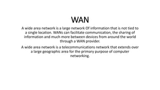 LAN ,Man,Wan in computer ppt slides presentation | PPTX | Computer ...