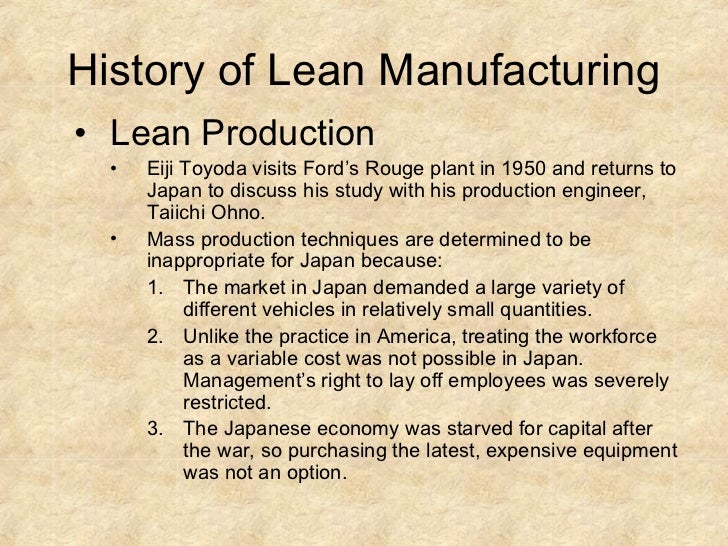 Lean Manufacturing History _ Lean Manufacturing Définition – BPJN