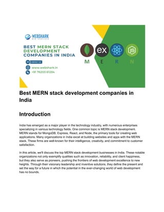 Best MERN stack development companies in India | PDF