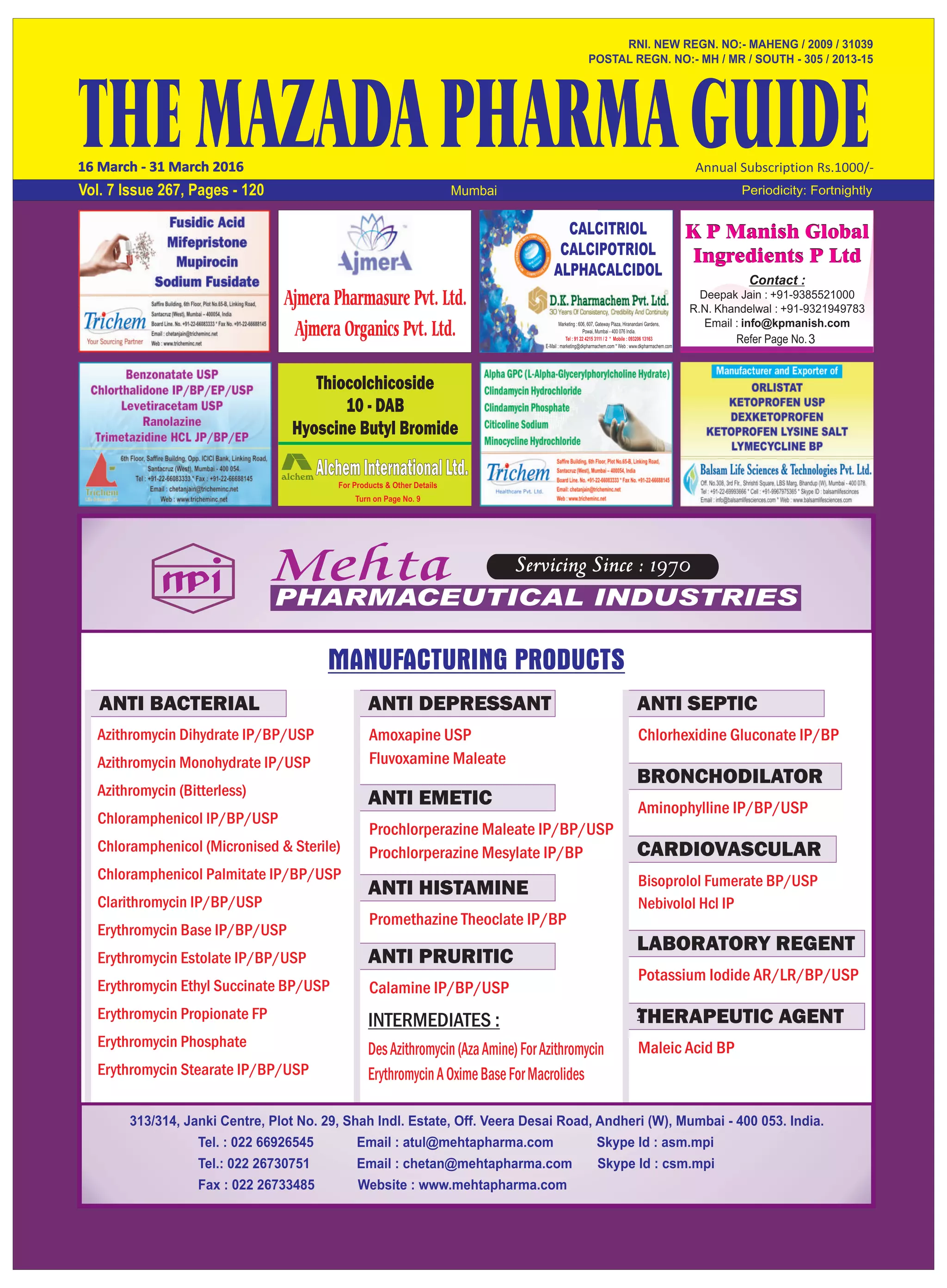The Mazada Pharma Guide - 16th to 30th Mmarch 2016 | PDF