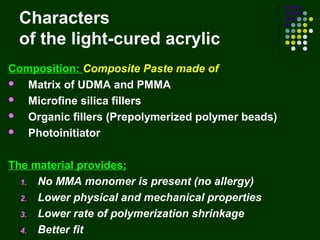 modified acrylics dental material | PPT | Chemistry | Science