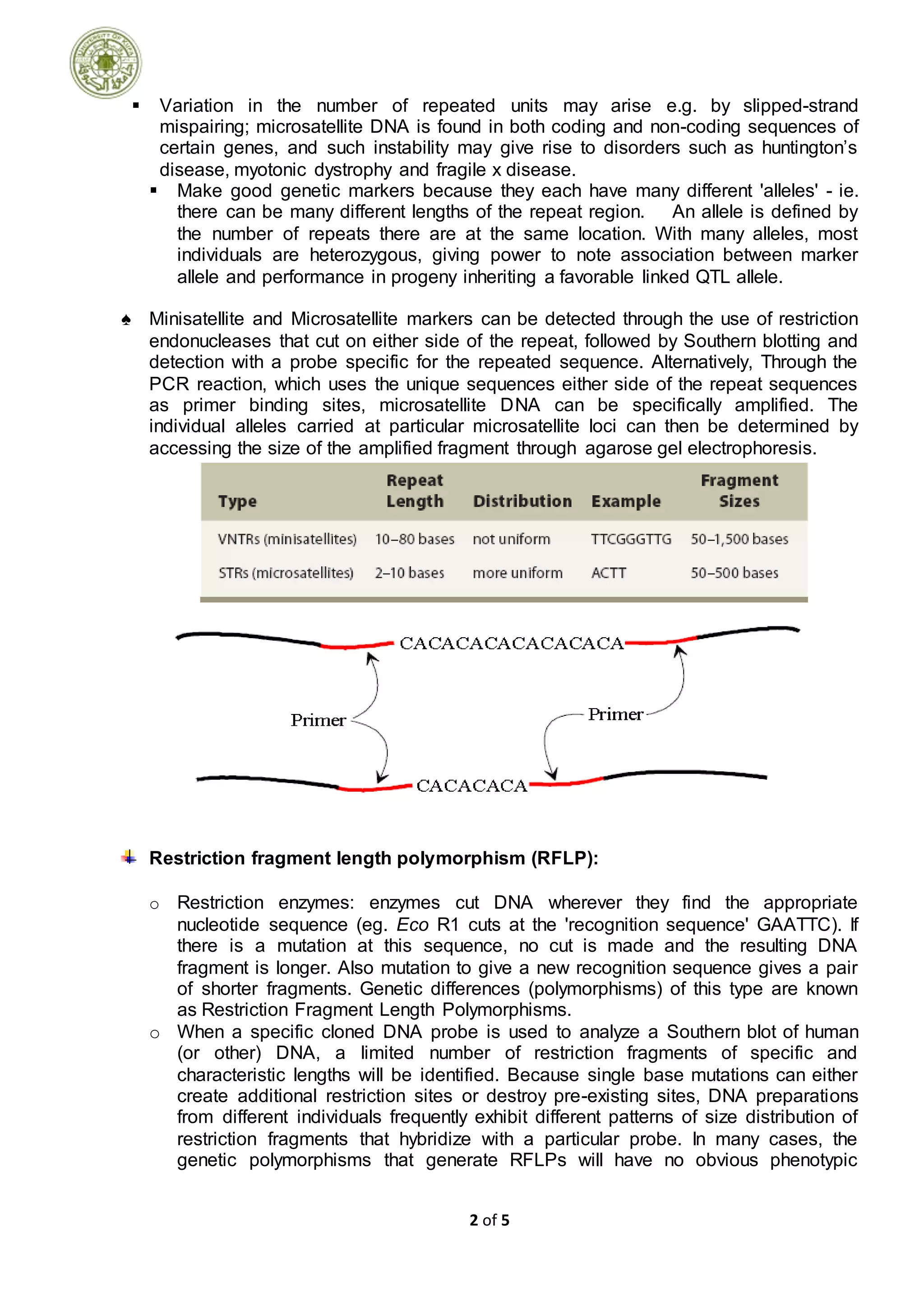 Molecular markers | DOC