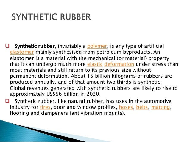16 natural and synthetic rubber