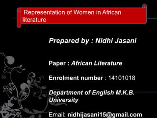 Representation of Women in African literature | PPT