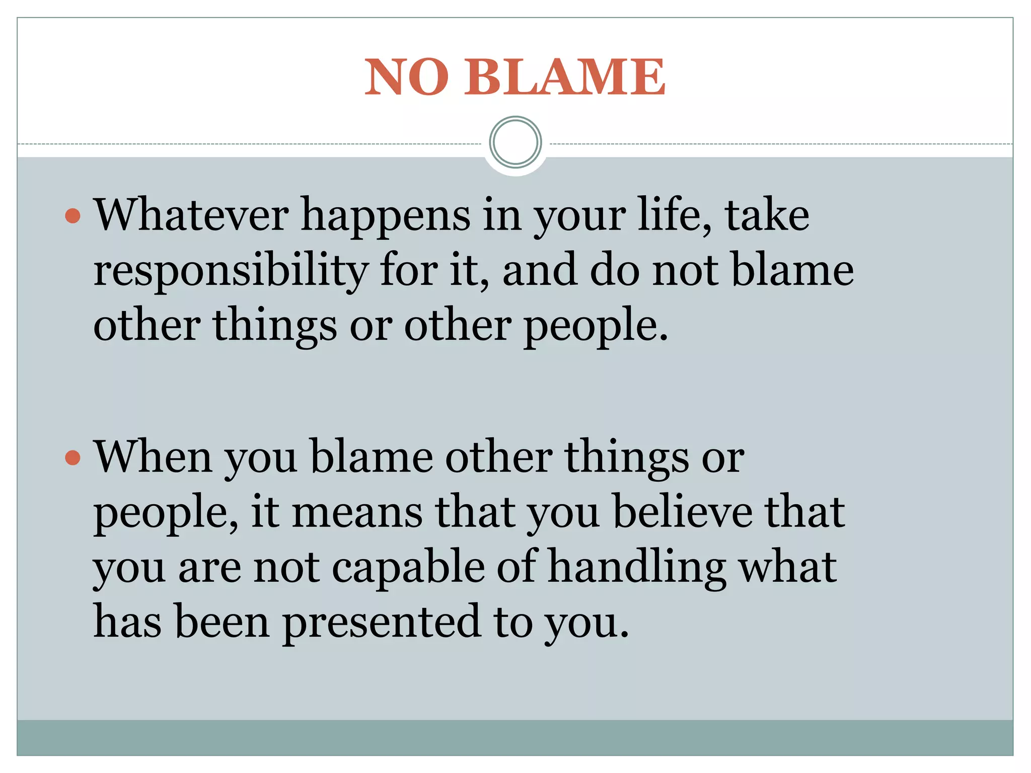 No blaming to increase your self-esteem | PPTX