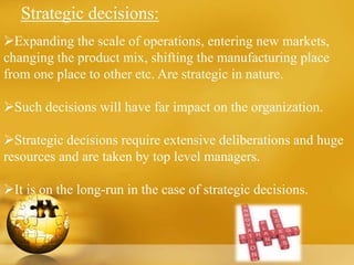 principles of Management- types of decision making | PPTX