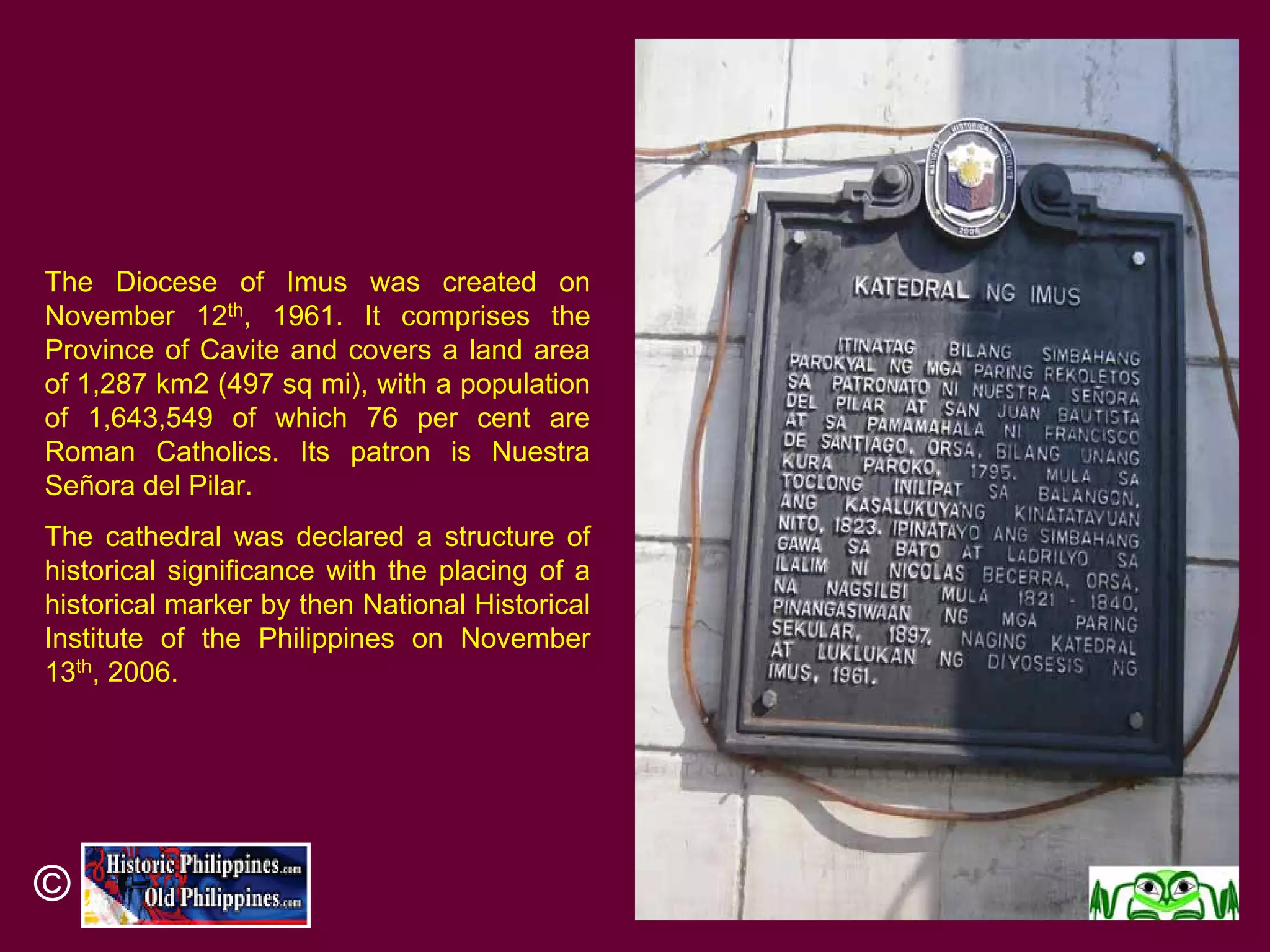 The historic and old Church of Our Lady of the Pillar, Imus, Cavite ...