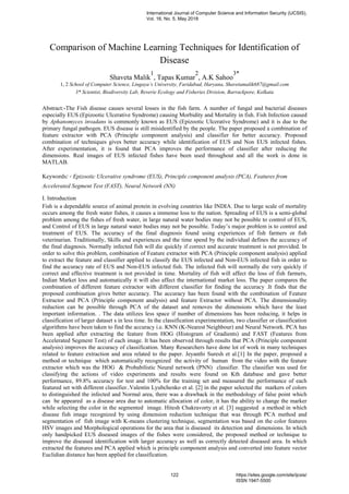 Comparison of Machine Learning Techniques for Identification of Disease ...
