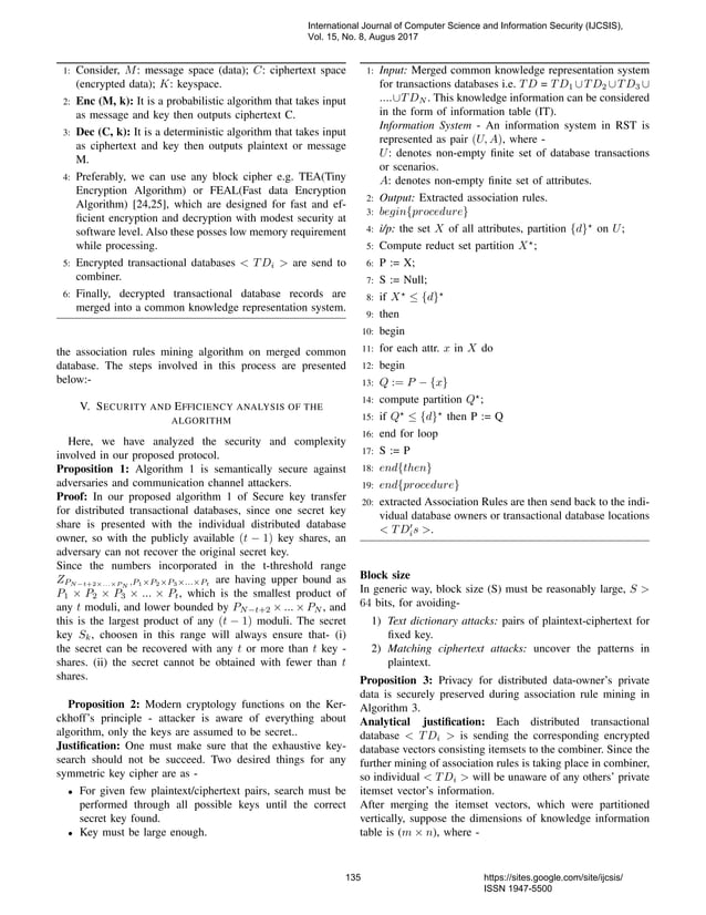 Privacy Preserving Distributed Association Rule Mining Algorithm for ... Privacy Preserving Distributed Association Rule Mining Algorithm for ...