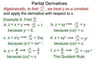 Partial Derivative Examples