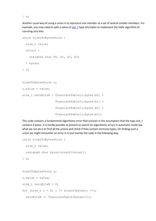 Lesson 16. Pattern 8. Memsize-types in unions | PDF