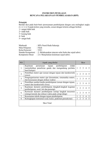16 penilaian rpp | PDF