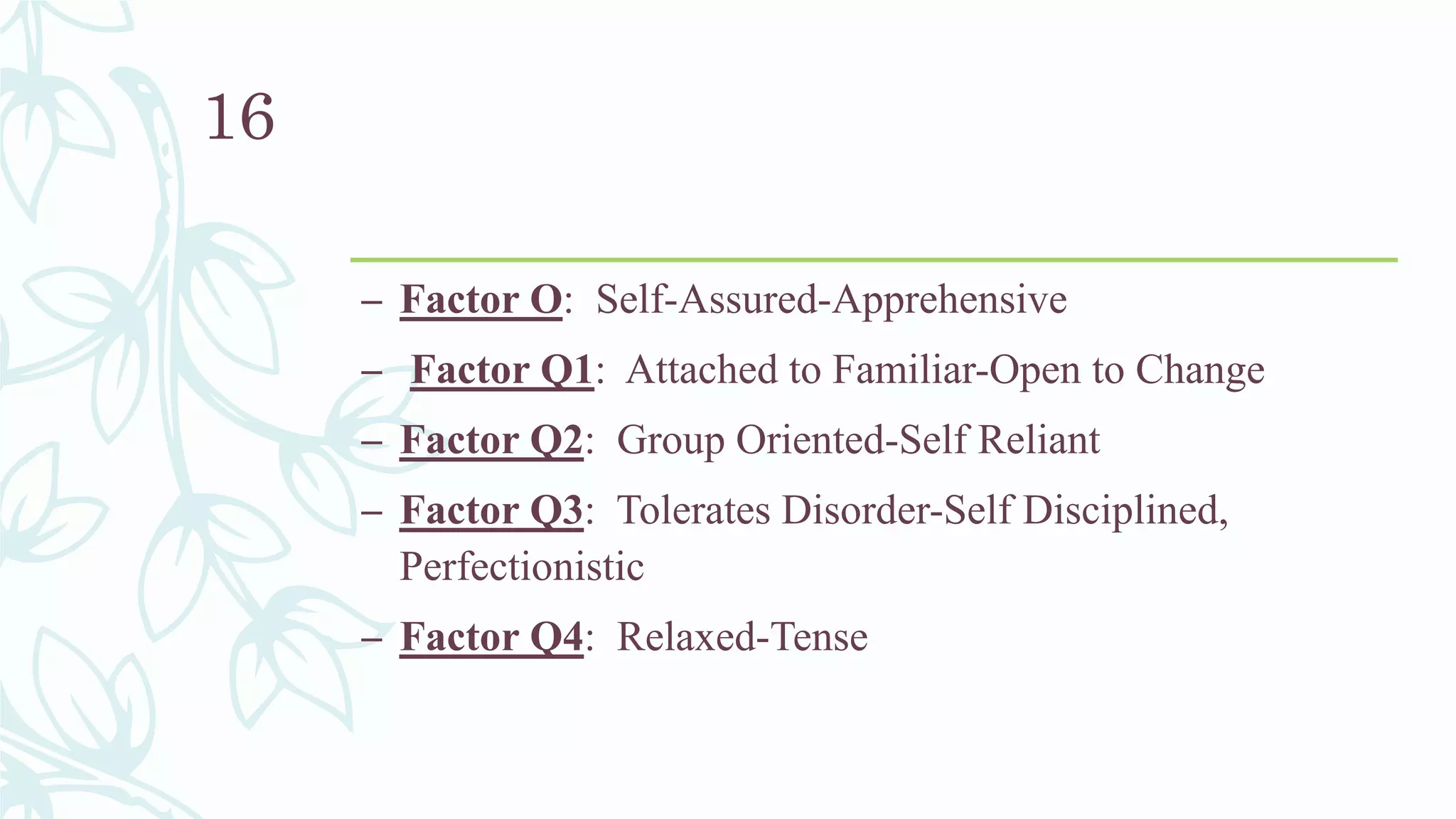 16 personality factor | PPTX