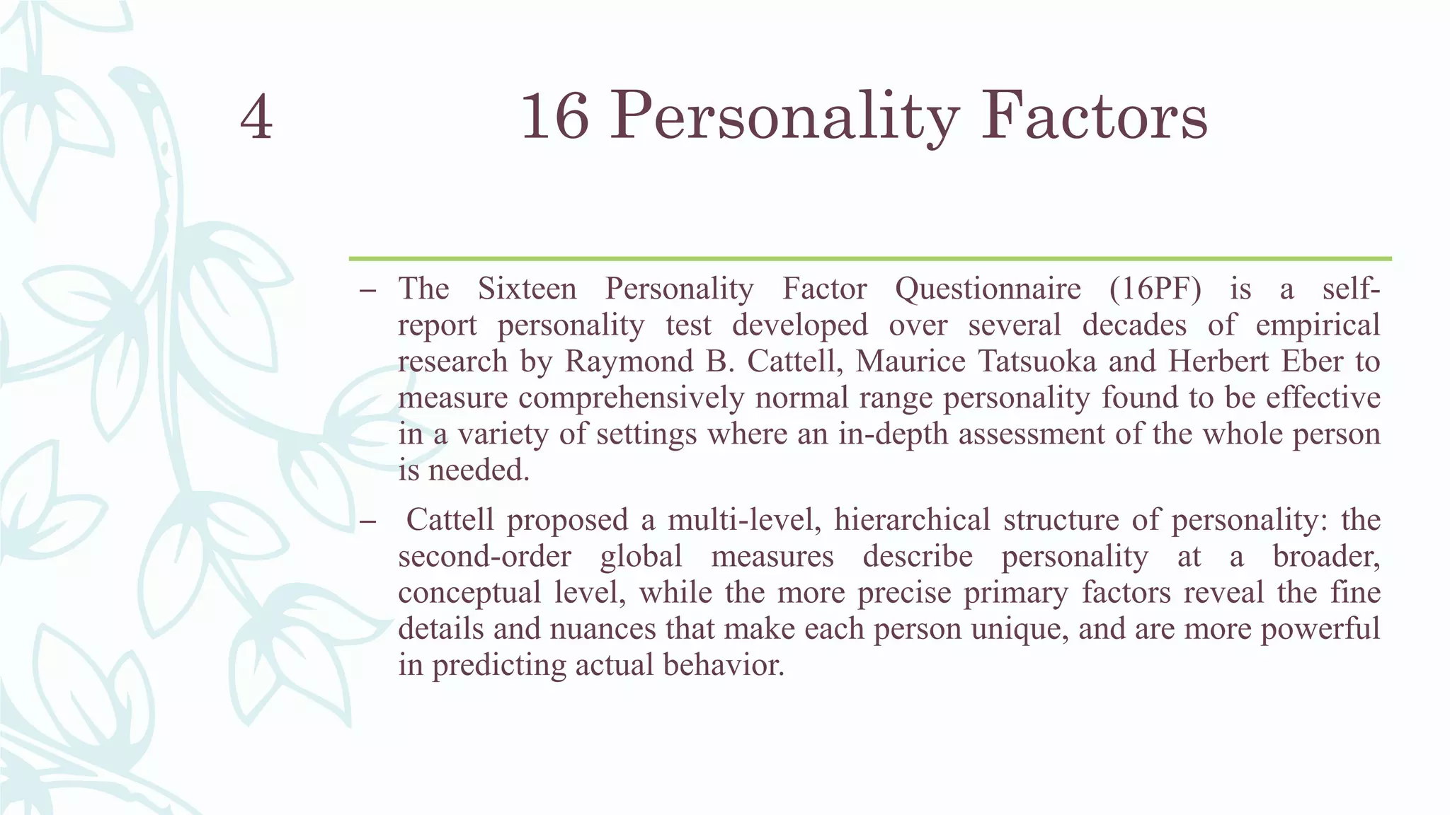 16 personality factor | PPTX