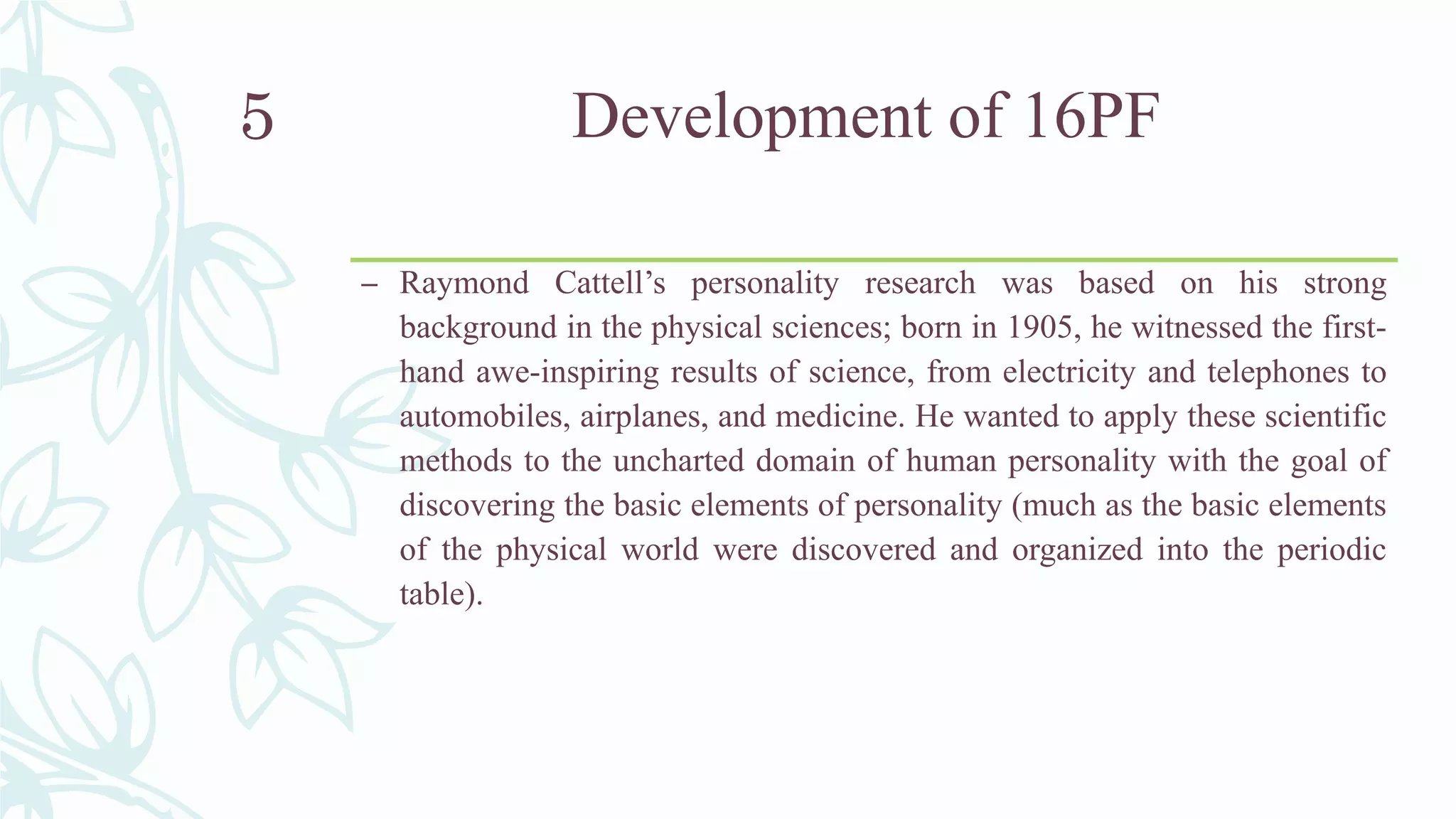 16 personality factor | PPTX