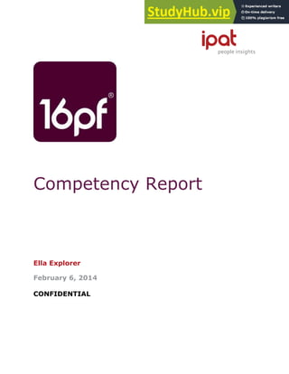 16PF Competency Report Sample | PDF