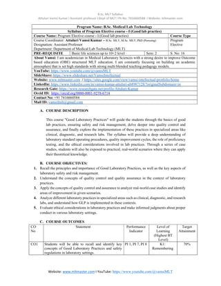 16_Program Elective course - I (Good lab practies).pdf | Educational ...