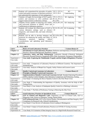 16_Program Elective course - I (Good lab practies).pdf | Educational Assessment | Education