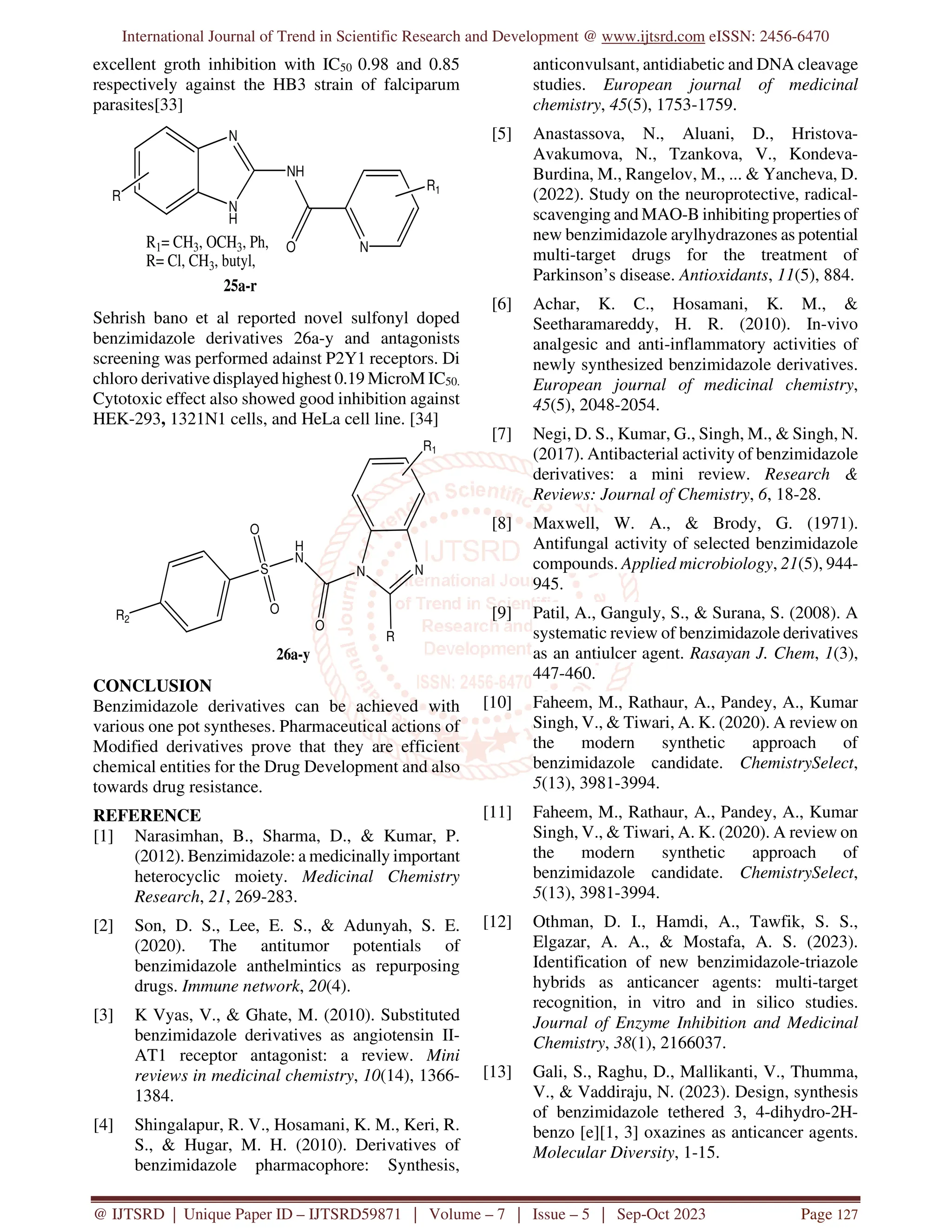 Recent Bioactive Benzimidazole Derivatives A Review | PDF