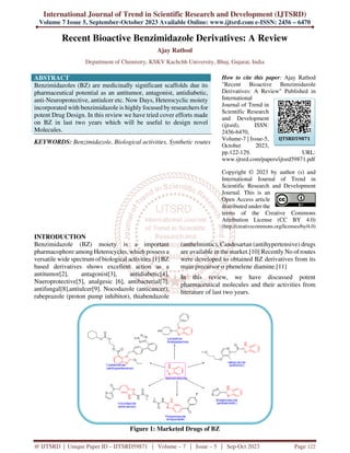 Recent Bioactive Benzimidazole Derivatives A Review | PDF