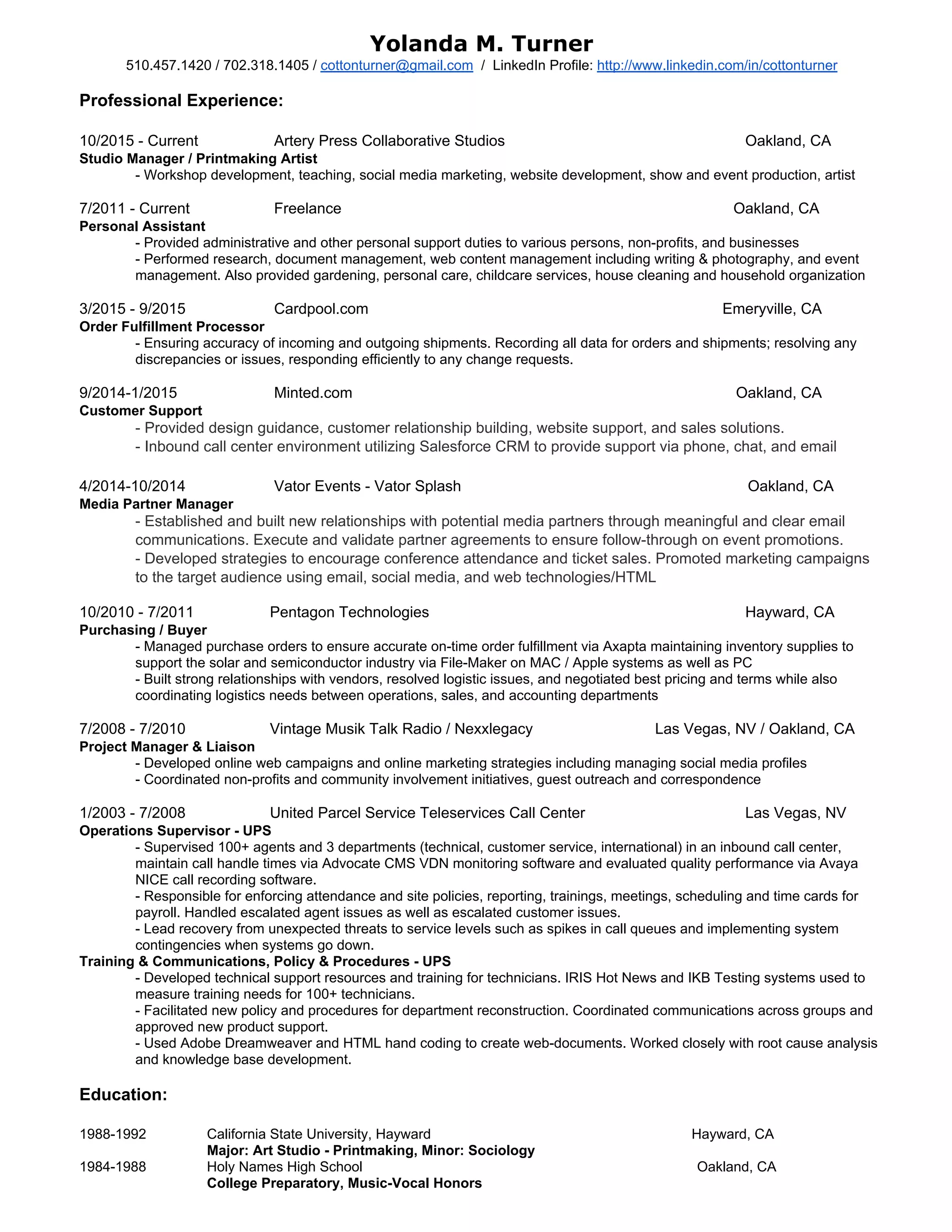 Turner Resume 2016 | PDF