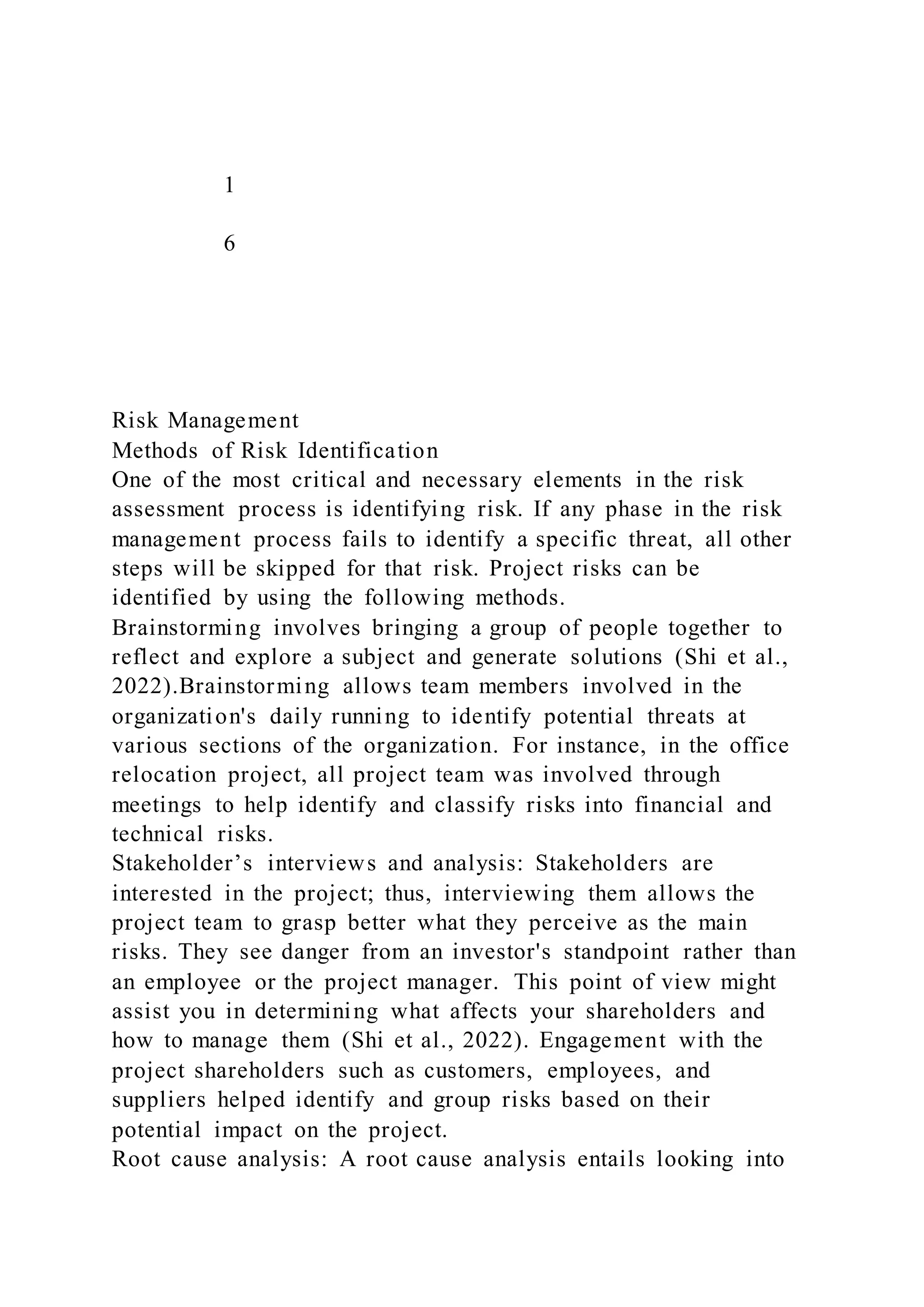 16Risk Management Methods of Risk Identific | DOCX