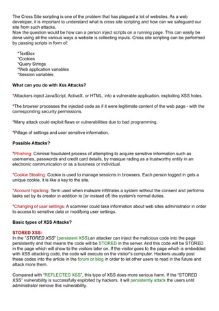 The Cross Site Scripting Guide | PDF