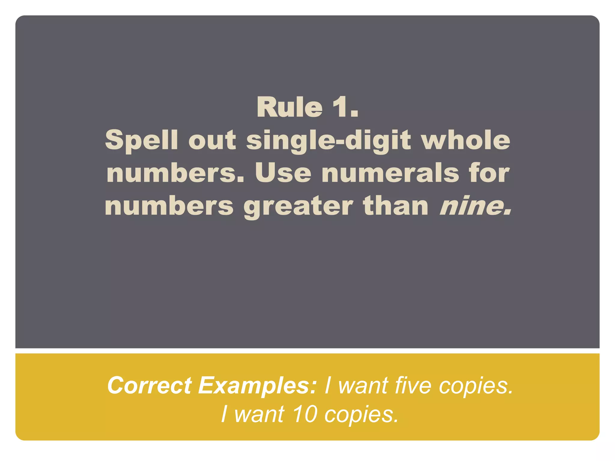 16 Rules For Writing Numbers | PPTX