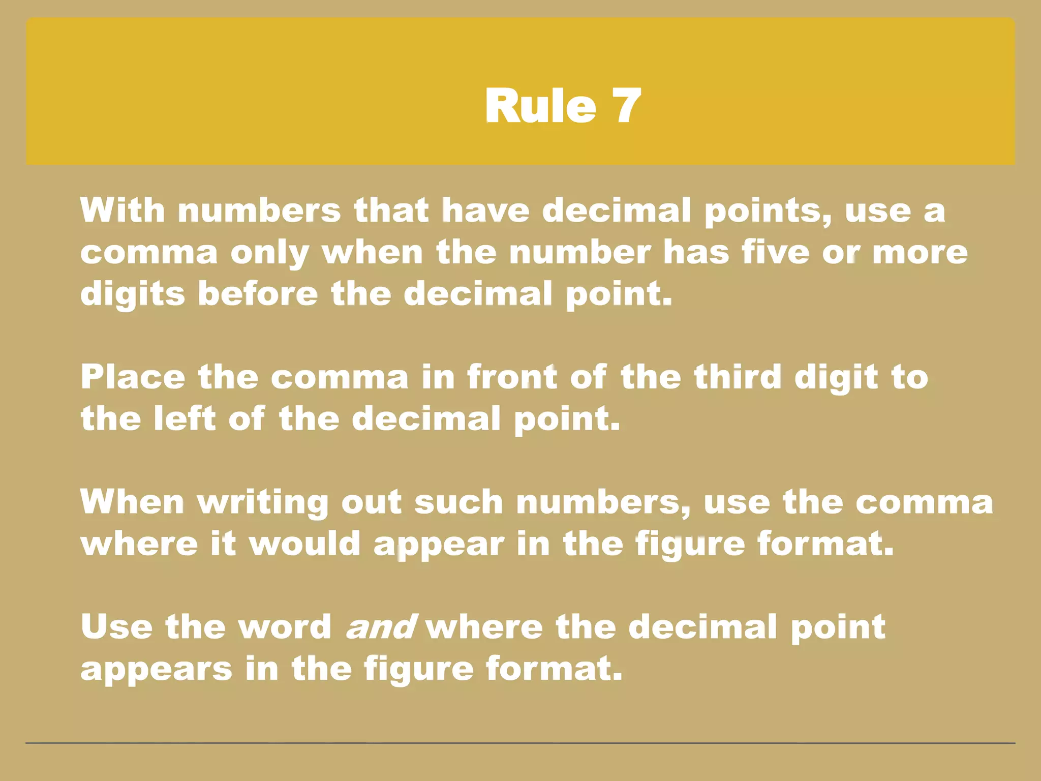 16 Rules For Writing Numbers | PPTX