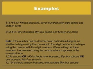 16 Rules For Writing Numbers | PPTX