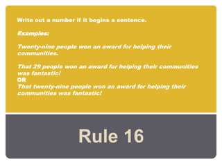 16 Rules For Writing Numbers | PPTX
