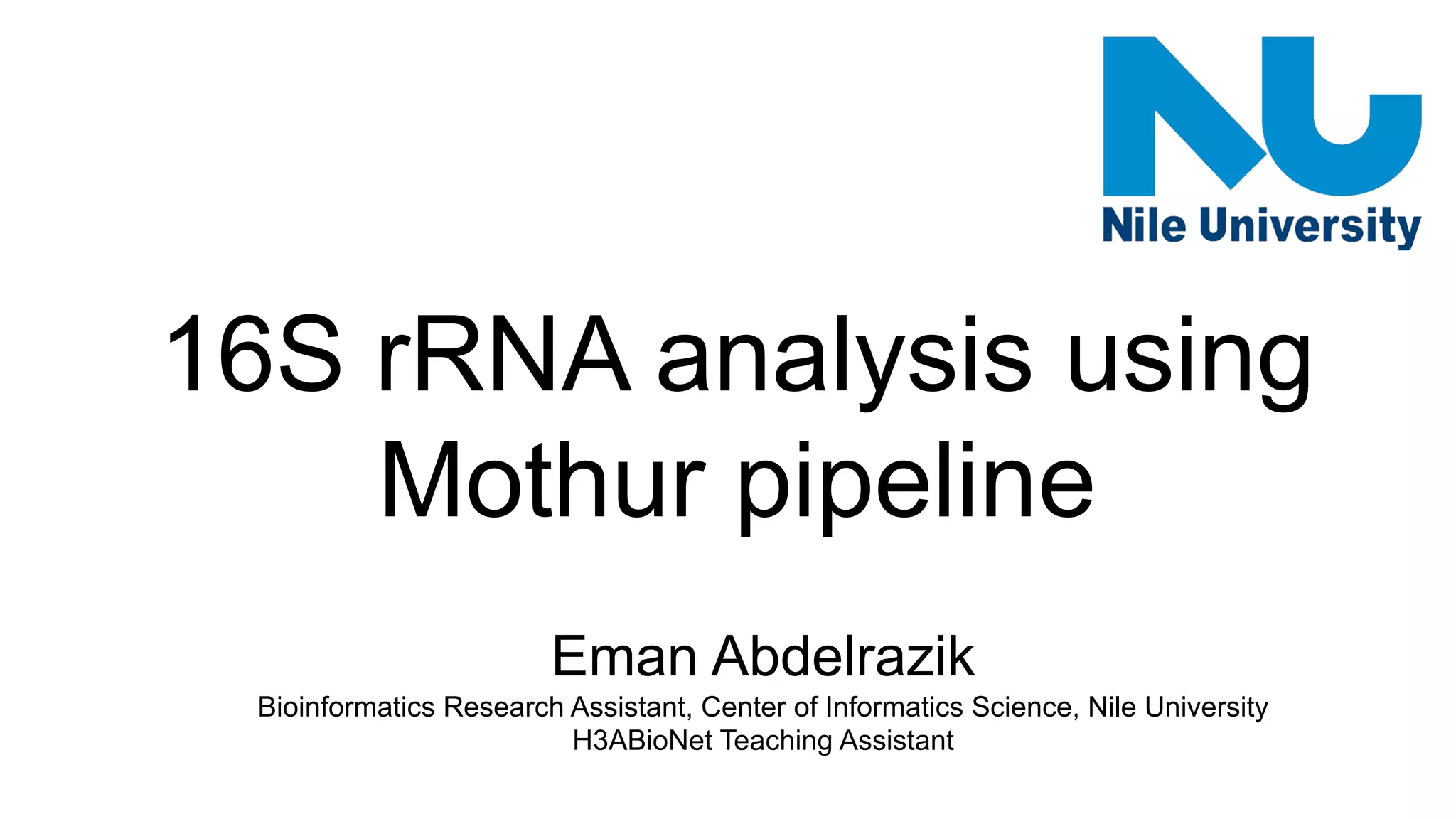 16S rRNA Analysis using Mothur Pipeline | PDF