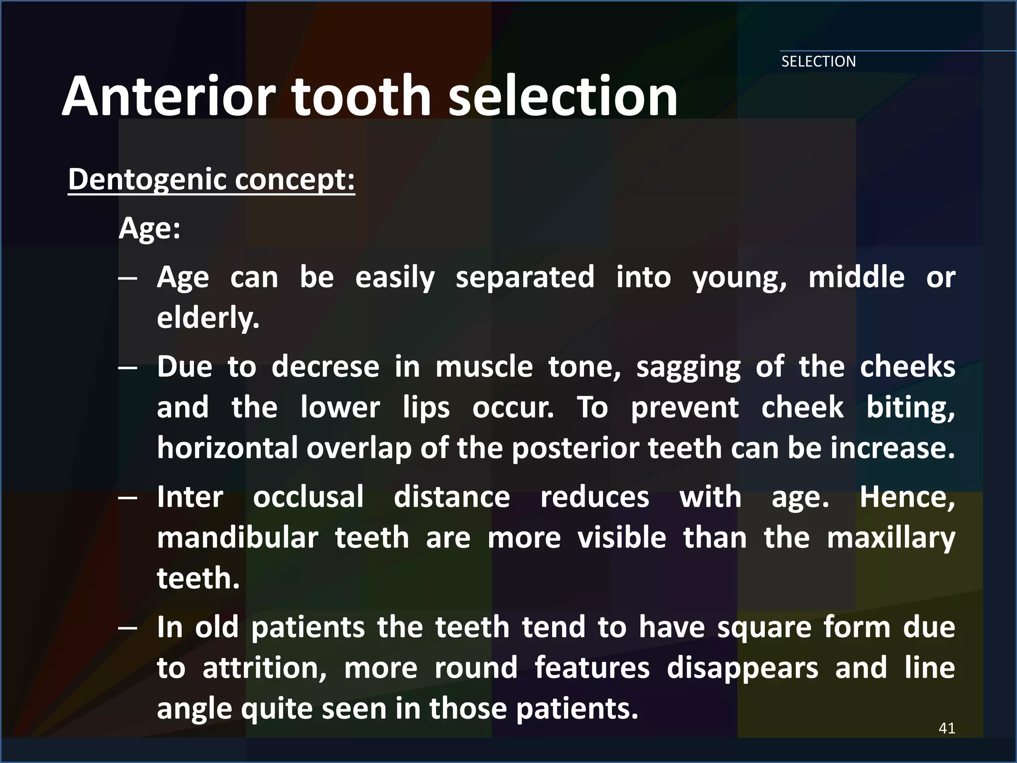 SELECTION AND ARRANGEMENT OF ARTIFICIAL TEETH | PPTX