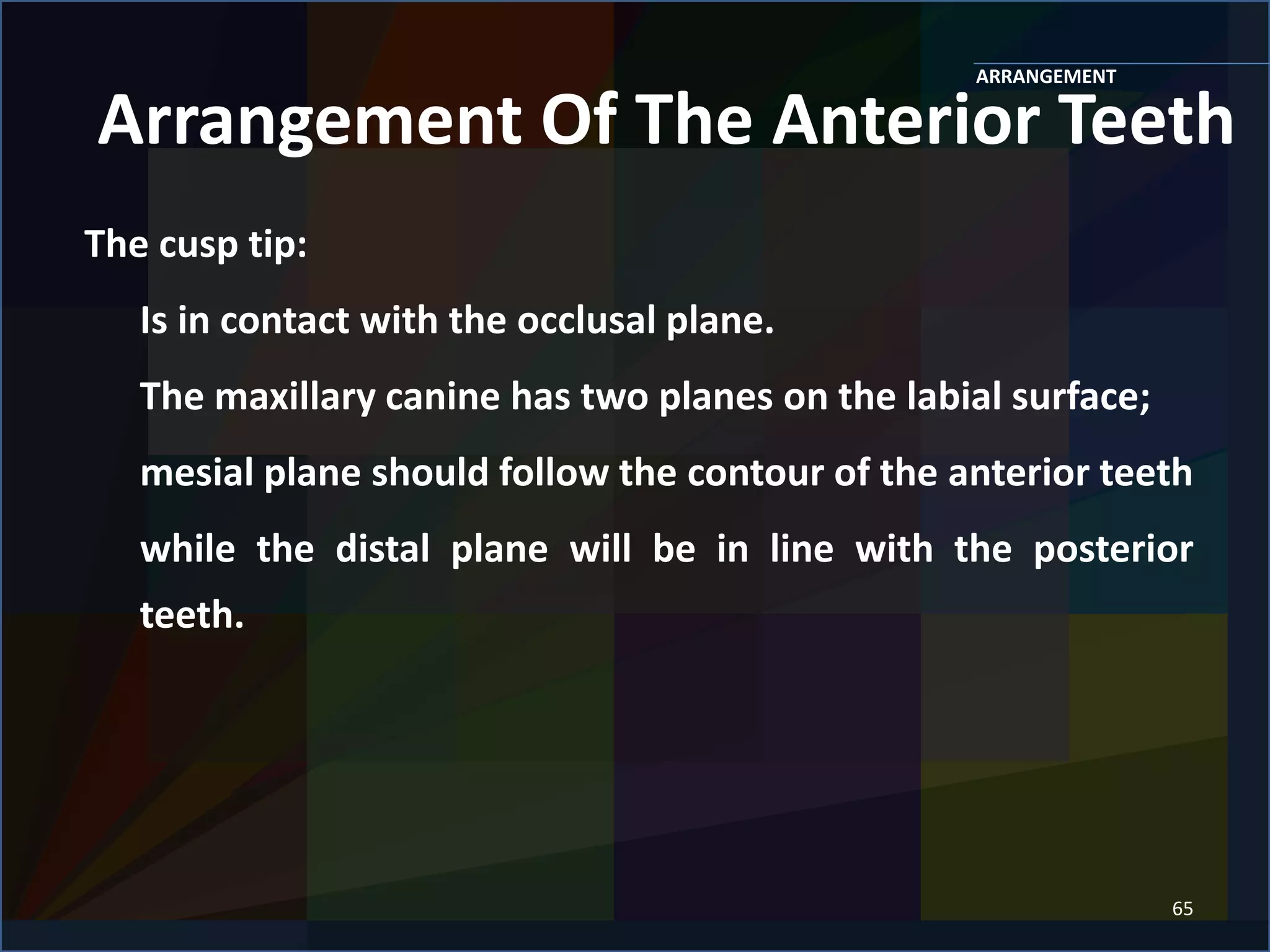 SELECTION AND ARRANGEMENT OF ARTIFICIAL TEETH | PPTX